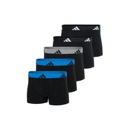 Boxershorts adidas originals "Boxershort Trunks 5P Acvtive Flex Cotton 5er Pack", Herren, Gr. L, bunt (schwarz, grau, blau), Obermaterial: 95% Baumwolle CO. 5% Elasthan EL., Unterhosen Boxershorts