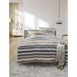 Bettw&auml;sche Irisette "Wave 8690", natur, B/L: 135cm x 200cm, 1 Stk., 1 Stk., Mako-Satin, B/L: 80cm x 80cm, 2, Mako-Satin, Obermaterial: 100% Baumwolle, Bettw&auml;sche, Bettw&auml;sche, anschmiegsam und atmungsaktiv, Ganzjahresqualit&auml;t