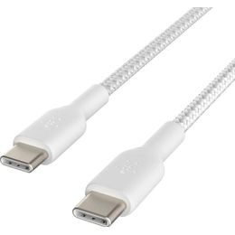 Belkin USB-Kabel "BOOST&uarr;CHARGE&trade; Braided USB-C to USB-C Cable", wei&szlig;, 100cmcm, Kabel, USB-Kabel