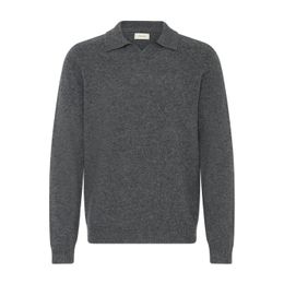 Longsleeve Blend "Strickpullover BHBRANKO", Herren, Gr. L, grau (iron gate melange), Obermaterial: 60% Wolle mw. 40% Nylon NY., Shirts Longsleeve