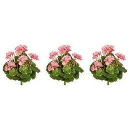 Kunstblume Creativ green "Minigeranie", rosa, H:24cm, Obermaterial: 85% Polyester, 15% Polyethylen, Kunstpflanzen