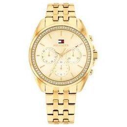 Multifunktionsuhr Tommy Hilfiger "MELLIE", goldfarben, Armbanduhren, Damen, Quarzuhr, Armbanduhr, Damenuhr, Edelstahlarmband, analog