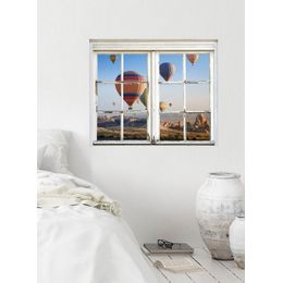 Wandsticker queence "Hei&szlig;luftballons", bunt, B:40cm H:60cm T:0,1cm, Wandtattoos, Wandsticker, Wandsticker, Wandbild, selbstklebend, 3D, Fenster