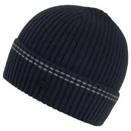 Beanie Chillouts "Kiran Hat", Damen, blau (navy), Strick, Materialmix, M&uuml;tzen Beanie, mit Umschlag und Rippstrickoptik