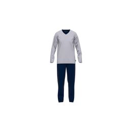Schlafanzug Tom Tailor "Pyjama", Herren, Gr. M, grau (hellgrau, dunkelblau), Obermaterial: 100% Baumwolle CO., Homewear-Sets Schlafanzug