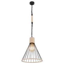 Globo LIGHTING H&auml;ngeleuchte "HALIA", schwarz matt, &Oslash; 35cm H: 140cm, 1 Stk., Leuchten, H&auml;ngelampe Metallst&auml;be schwarzer Kette DM 35cm Esszimmer Esstischlampe, H&auml;ngeleuchte