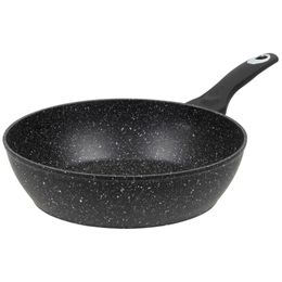 Bratpfanne RESTO KITCHENWARE "Antlia, tiefe Pfanne mit ergonomischem Soft-Touch-Griff", schwarz, H:7,7cm L:48,2cm &Oslash;:28cm, Pfannen, Bratpfanne, Marmor-Antihaftbeschichtung, 4-lagig, f&uuml;r alle Herdarten geeignet
