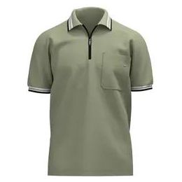 Poloshirt TRIGEMA "TRIGEMA Poloshirt mit Rei&szlig;verschluss", Herren, Gr. 3XL, salbei, Piqu&eacute;, 100% Baumwolle, Basic, lang, ohne Ausschnitt, Shirts