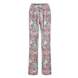 Stoffhose GOLDNER "Kurzgr&ouml;&szlig;e Lange Viskose Schlupfhose mit Paisley-Print und weitem Bein", Damen, Gr. 27, K-Gr, rosa (ros&eacute;, gemustert), Obermaterial: 100% Viskose CV., Hosen Stoffhose