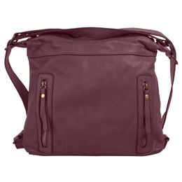 Shopper Samantha Look, Damen, Gr. B/H/T: 34cm x 31cm x 15cm onesize, rot (bordeaux), Leder, Taschen Shopper, echt Leder, Made in Italy