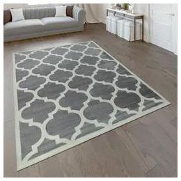 Teppich Paco Home "Sinai 066", grau, B:80cm H:13mm L:150cm, Kunstfaser, Teppiche, Teppich, Kurzflor, mit marokkanischem Muster, Ornamente