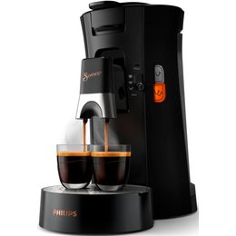 PHILIPS SENSEO Kaffeepadmaschine "Select CSA240/60, mit drei Kaffee-Einstellungen", schwarz (klavierlackschwarz), 2, Kaffeemaschinen, aus 21% rec. Plastik, Memo-Funktion, Kaffeepadmaschine