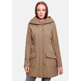 Winterjacke Marikoo "Marikoo Mayleen Damen Softshell Jacke B856", Damen, Gr. XXL, grau (taupe), Obermaterial: 95% Polyester PES. 5% Elasthan EL., Jacken Winterjacke