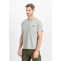 T-Shirt Alpha Industries "Basic T-Shirt SL", Herren, Gr. M, grau (grau heather), Obermaterial: 100% Baumwolle, Shirts T-Shirt