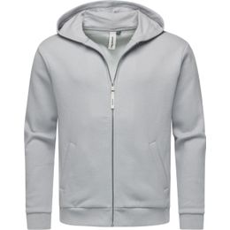 Sweatjacke Ragwear "Sweatjacke Natten", Herren, Gr. XL, grau (ash), Obermaterial: 70% Baumwolle CO. 30% Polyester PES., Sweatjacken Sweatjacke