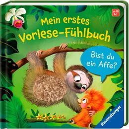 Kinderbuch Ravensburger "Pappbilderbuch, Mein erstes Vorlese-F&uuml;hlbuch Bist du ein Affe?", bunt, B:16,7cm H:16,7cm, B&uuml;cher, Kinderbuch