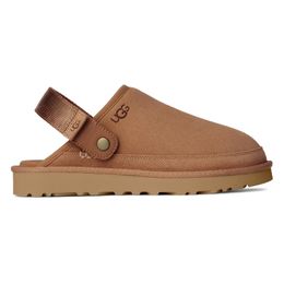 UGG Australia Clog UGG "Goldencoast Clog II", Jungen, Gr. 10 (43), braun (chestnut), Textil, Veloursleder, Schuhe Clog, Hausschuh, Slides, Mule mit gepolstertem Fu&szlig;bett