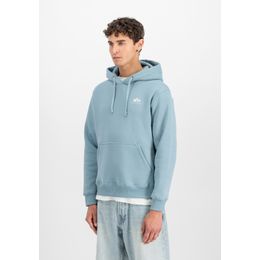 Hoodie Alpha Industries "Basic Hoodie SL", Herren, Gr. XS, bunt (graublau), Obermaterial: 80% Baumwolle, 20% Polyester, regular fit, Sweatshirts Hoodie