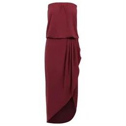 Shirtkleid Urban Classics "Urban Classics Damen Ladies Viscose Bandeau Dress", Damen, Gr. S, US-Gr&ouml;&szlig;en, burgundy, 95% Viskose, 5% Elasthan, unifarben, loose fit, Kleider Shirtkleid