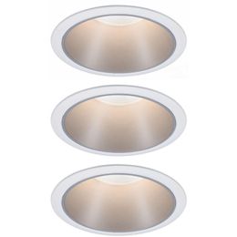 Paulmann LED Einbauleuchte "Cole", bunt (wei&szlig;, silberfarben), 3, &Oslash; 8,8cm, 1 Stk., Leuchten, Deckenspots, 3er Set, LED Einbauleuchte