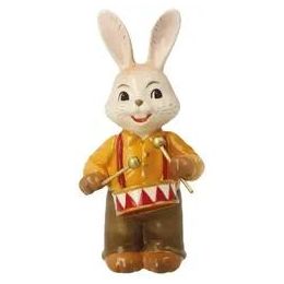 Osterhase Goebel "herziger Trommler", bunt, B:4,5cm H:8cm T:4cm, Steingut, Dekofiguren