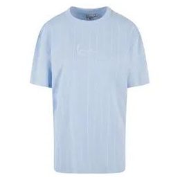 T-Shirt Karl Kani "Karl Kani Damen", Damen, Gr. S, lightblau, 100% Baumwolle, gestreift, oversize, Rundhals, Shirts T-Shirt