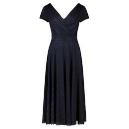 Cocktailkleid Vera Mont "Cocktailkleid im Glitzer-Look", Damen, Gr. 38, EURO, blau (dunkelblau, grau), 100% Polyester PES., Kleider Cocktailkleid