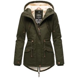 Winterjacke Marikoo "Winterjacke Manolya", Damen, Gr. M, gr&uuml;n (schwarz olive), Obermaterial: 100% Baumwolle CO. Obermaterial: Futter: 100% Polyester PES. 100% Polyester PES., Jacken Winterjacke