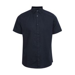 Kurzarmshirt INDICODE "Kurzarmhemd IDHank", Herren, Gr. L, blau (navy), Obermaterial: 55% Leinen LI. 45% Baumwolle CO., Hemden Kurzarmshirt