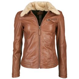 Lederjacke Maze "Lederjacke Morelia", Damen, Gr. L, braun (cognac), Obermaterial: 100% Lammleder LEL. Futter: 100% Polyester PES., Jacken Lederjacke