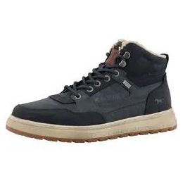 Winterboots Mustang SHOES "Puno", Herren, Gr. 45, blau (navy), Lederimitat, Textil, Basic, Schuhe Winterboots, High Top Sneaker, Schn&uuml;rboots mit Warmfutter