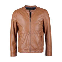 Lederjacke JCC "Lederjacke 31024404", Herren, Gr. 50, braun (cognac), Obermaterial: 100% Lammnappaleder LANA. Futter: 100% Baumwolle CO., Jacken Lederjacke