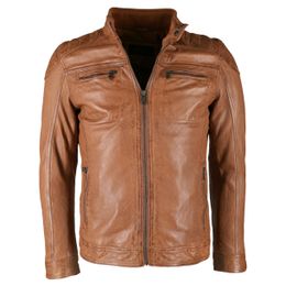 Lederjacke JCC "Lederjacke 40700", Herren, Gr. 60, braun (cognac), Obermaterial: 100% Lammnappaleder LANA. Futter: 100% Polyester PES., Jacken Lederjacke