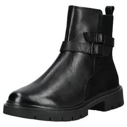 Stiefelette Tamaris "Tamaris Stiefelette Leder/Textil", Damen, Gr. 36, schwarz, Leder, Textil, Schuhe Stiefelette