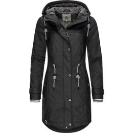 Regenmantel PEAK TIME "Regenjacke L60042", Damen, Gr. XS, schwarz (schwarz21), Obermaterial: 100% Polyurethan PU. Obermaterial: Futter: 100% Polyester PES. 100% Polyester PES., M&auml;ntel Regenmantel