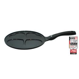 Cr&ecirc;pepfanne ELO Basic "Blini, Herzpfanne 26 cm", schwarz, B:26cm H:7cm L:45cm &Oslash;:26cm, Pfannen, Cr&ecirc;pepfanne, f&uuml;r 4 Herz-Pfannkuchen