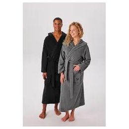 Unisex-Bademantel Bruno Banani "Robby, ideal f&uuml;r Sauna & Spa, Standardl&auml;nge & &Uuml;berl&auml;nge" Gr. S, schwarz, L:130cm, Walkfrottee, Hausm&auml;ntel, Damen & Herren Badem&auml;ntel, Baumwolle, mit Taschen, Sauna, XS-3XL