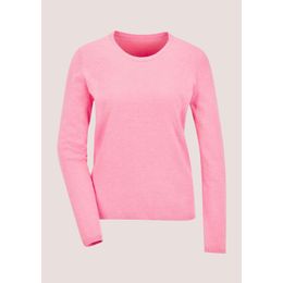Madeleine Mode Longpullover MADELEINE "Pullover Leichtes Feinstrick-Oberteil mir Rundhals", Damen, Gr. 44/46, rosa (himbeersorbet, melange), Obermaterial: 46% Modal CMD. 40% Polyacryl PAN. 14% Polyamid PA., Modern, Pullover Longpullover