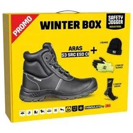 Sicherheitsschuh SAFETY JOGGER WORKS "Winterbox Aras" Gr. 40, schwarz, 40, Obermaterial: 50% Rindsleder Leather cow. 50% Lammleder LEL., Schuhe