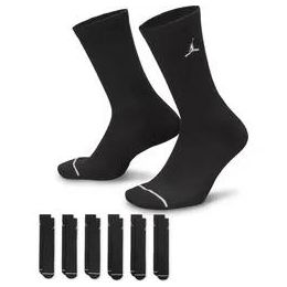 Funktionssocken Nike "U J ED CUSH PLY CREW 6PR - 144", Damen, Gr. M (38/41), schwarz-wei&szlig; (schwarz, wei&szlig;), Obermaterial: 96% Polyester, 3% Elasthan, 1% Nylon, Socken, f&uuml;r Basketball, mit Elasthan, mit Polsterung rund um den Fu&szlig;