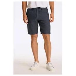 Shorts LINDBERGH, Herren, Gr. S, N-Gr, blau (navy), Web, Obermaterial: 55% Baumwolle, 45% Leinen, unifarben, regular fit kniefrei, Hosen Shorts, Sommerhose mit Taschen