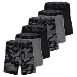 Boxershorts Under Armour "Boxershort UA PERFORMANCE TECH - PRINT 6 IN 6PK 6er Pack", Herren, Gr. 3XL, bunt (schwarz, grau), Obermaterial: 90% Polyester Pol. recyc.. 10% Elasthan EL., Unterhosen