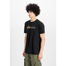 T-Shirt Alpha Industries "Alpha Label T-Shirt", Herren, Gr. XS, schwarz, Obermaterial: 100% Baumwolle, Shirts T-Shirt