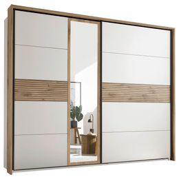 P & B Schwebet&uuml;renschrank, Wei&szlig;, Eiche, Metall, 3 F&auml;cher, 279x229.4x63 cm, Schlafzimmer, Kleiderschr&auml;nke, Schwebet&uuml;renschr&auml;nke