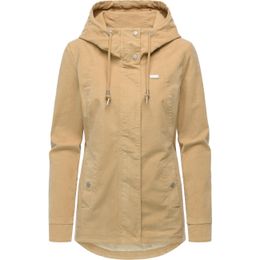 Cordjacke Ragwear "Cordjacke Alvena Cordy YOUMODO", Damen, Gr. XL, beige (sand), Obermaterial: 98% Baumwolle CO. 2% Elasthan EL. Obermaterial: Futter: 100% Polyester PES., figurumspielend, hoch geschlossener Ausschnitt, &Auml;rmel ohne &Auml;rmelschlitz abgesteppte Kante, Jacken Cordjacke, Sportliche leichte Kordjacke mit Kapuze