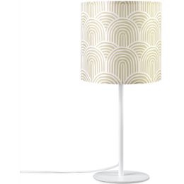 Paco Home Tischleuchte "Luca Pillar", wei&szlig;, &Oslash; 18cm H: 36,5cm, Leuchten, Mit Schirm Wohnzimmer Nacht Modern Uni E14, Tischleuchte