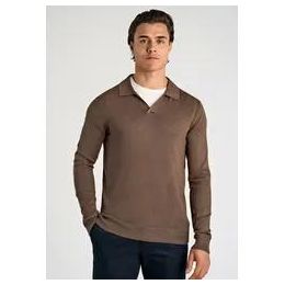 Strickpullover LINDBERGH "Strickpullover Slim Fit", Herren, Gr. XL, beige (dk beige), Obermaterial: 80% Viskose, 20% Nylon, V-Ausschnitt, Pullover Strickpullover