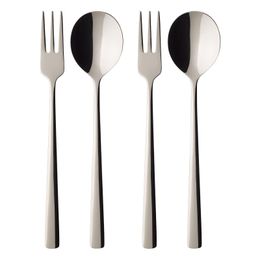 Villeroy & Boch Besteck-Set VILLEROY & BOCH "Spaghetti Besteck-Set Daily Line 21,5 cm silber", silber, Essbesteck-Sets, Besteck-Set