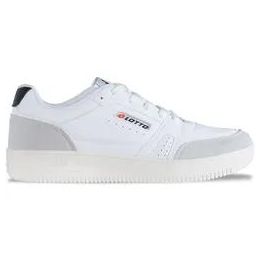 Sneaker Lotto, Herren, Gr. 44, wei&szlig; (wei&szlig;, leuchtendesgrau), Synthetik, clean, Schuhe Sneaker, - im 80er Jahre Tennis Look
