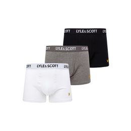 Lyle & Scott Boxershorts LYLE & SCOTT "Boxershort Barclay 3er Pack", Herren, Gr. L, schwarz, grau, wei&szlig;, Obermaterial: 95% Baumwolle CO. 5% Elasthan EL., Unterhosen Boxershorts